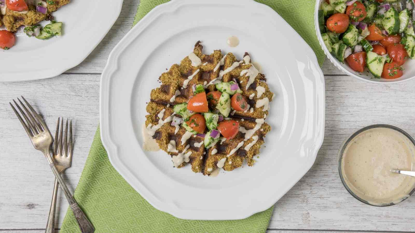 Falafel Flax Waffles - Farm & Food Care Saskatchewan